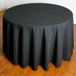 Black Round Tablecloths 108" Woven Premium Quality Next Day Delivery